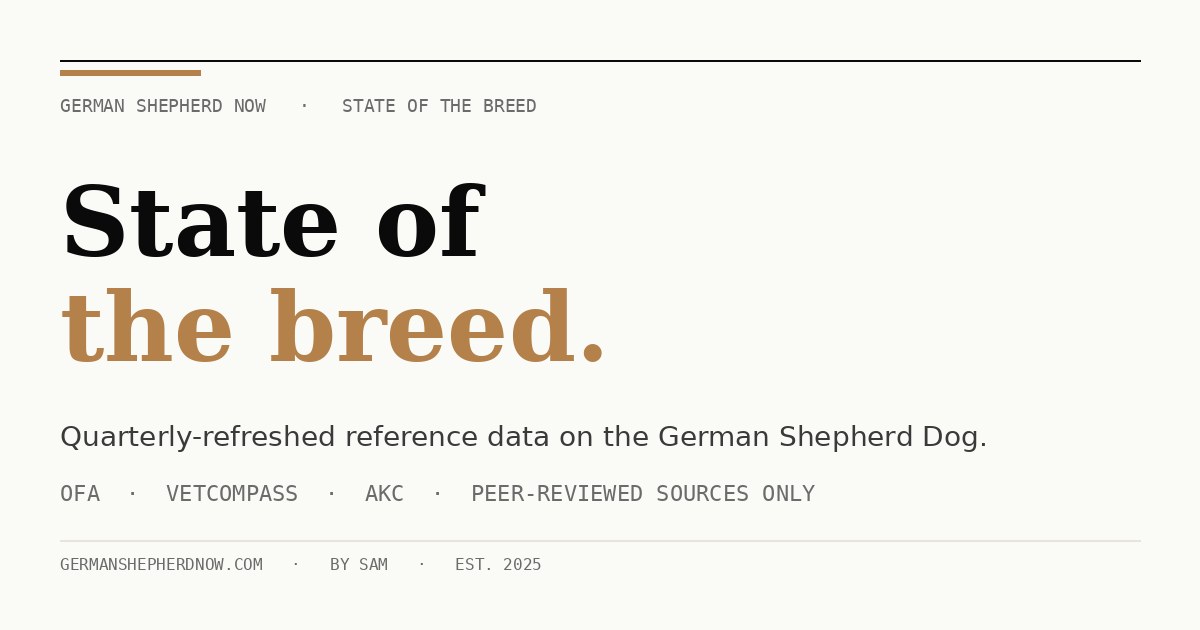 State of the German Shepherd Breed — 2026 | German Shepherd Now